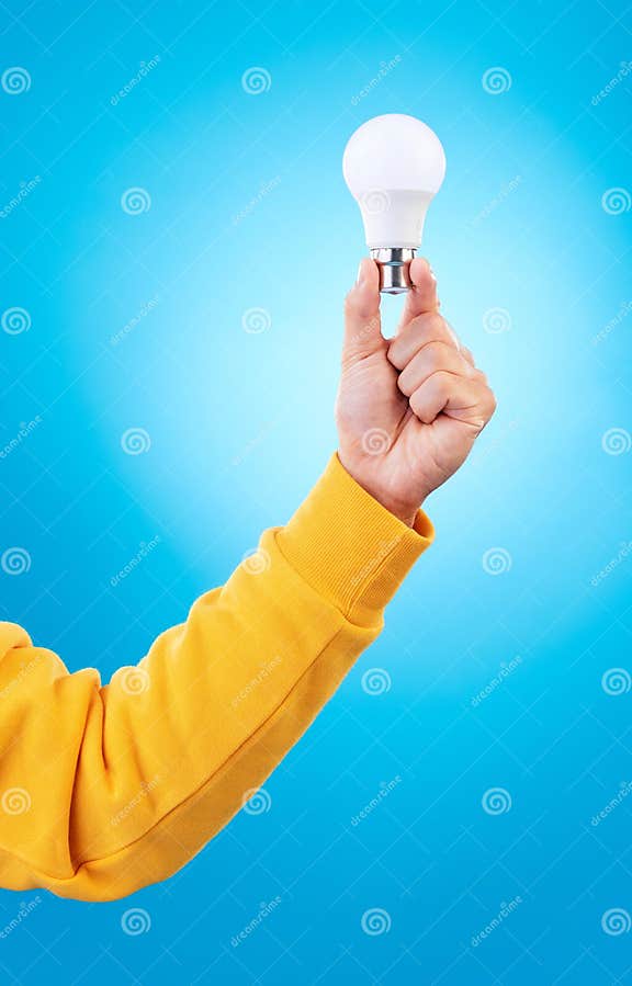Thinking, Lightbulb Ideas and Hands of Person with Solution, Problem ...