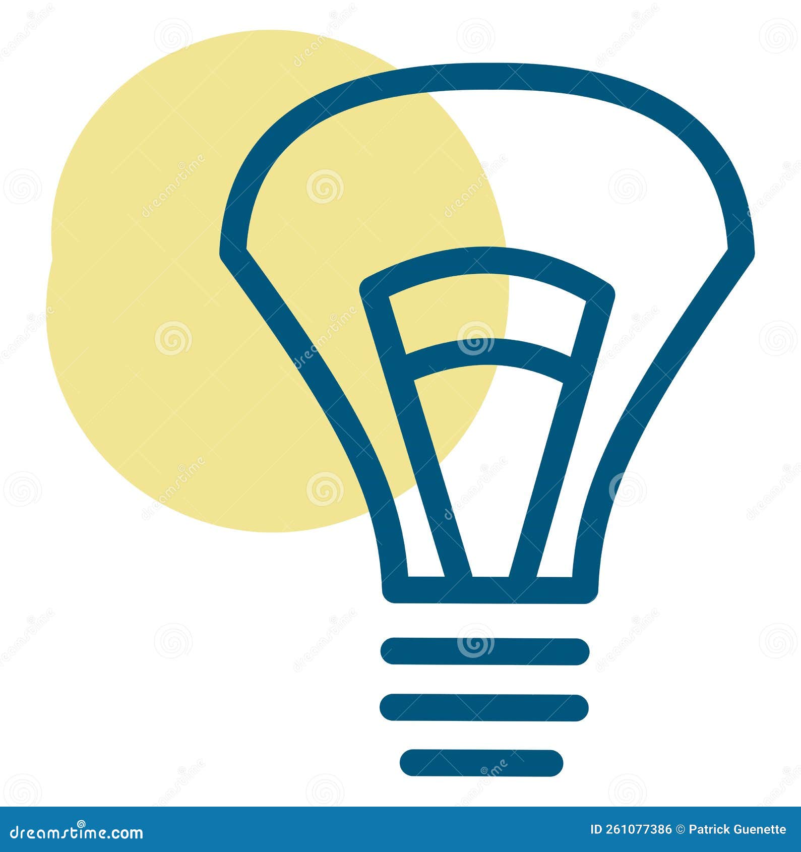 Thinking lightbulb, icon stock vector. Illustration of business - 261077386