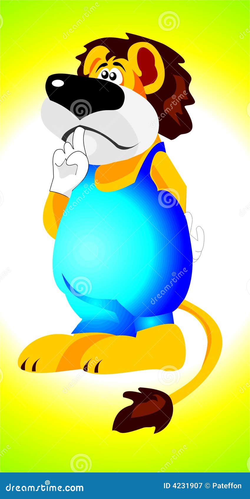 A thinking lion stock vector. Illustration of curiosity - 4231907