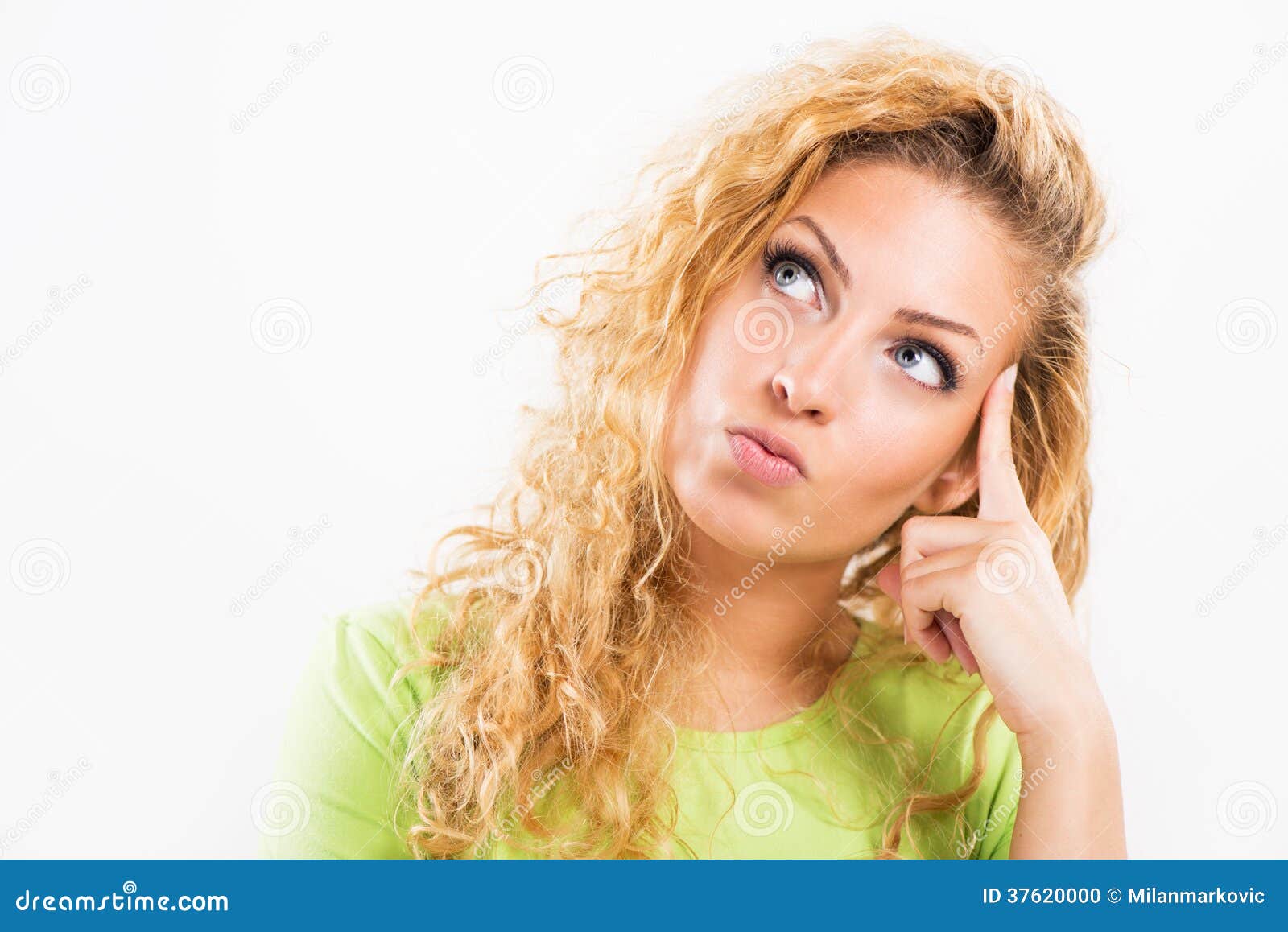 Thinking and looking up stock photo. Image of freshness - 37620000