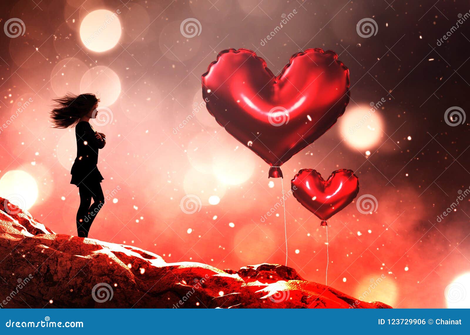 Thinking about love stock illustration. Illustration of outdoor - 123729906