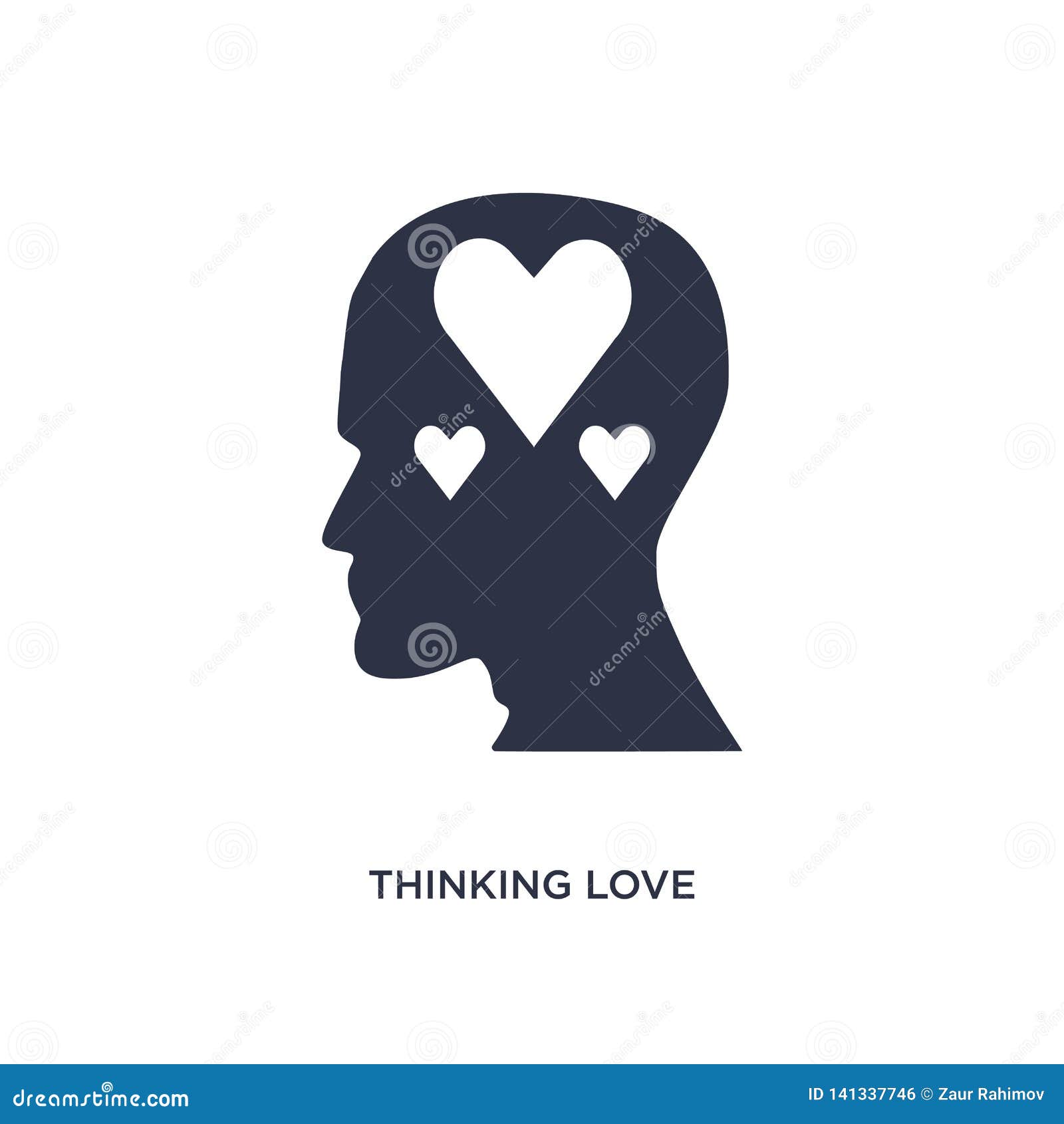 Thinking Love Icon on White Background. Simple Element Illustration ...