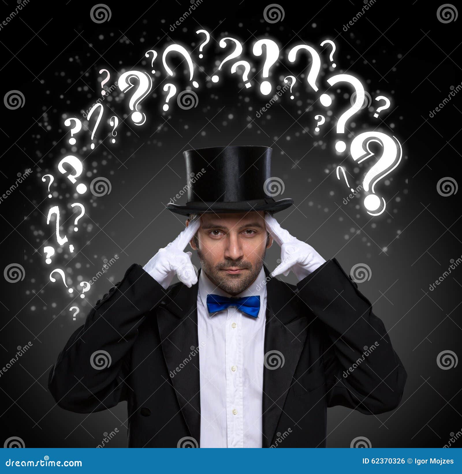 Thinking magician stock photo. Image of asking, costume - 62370326