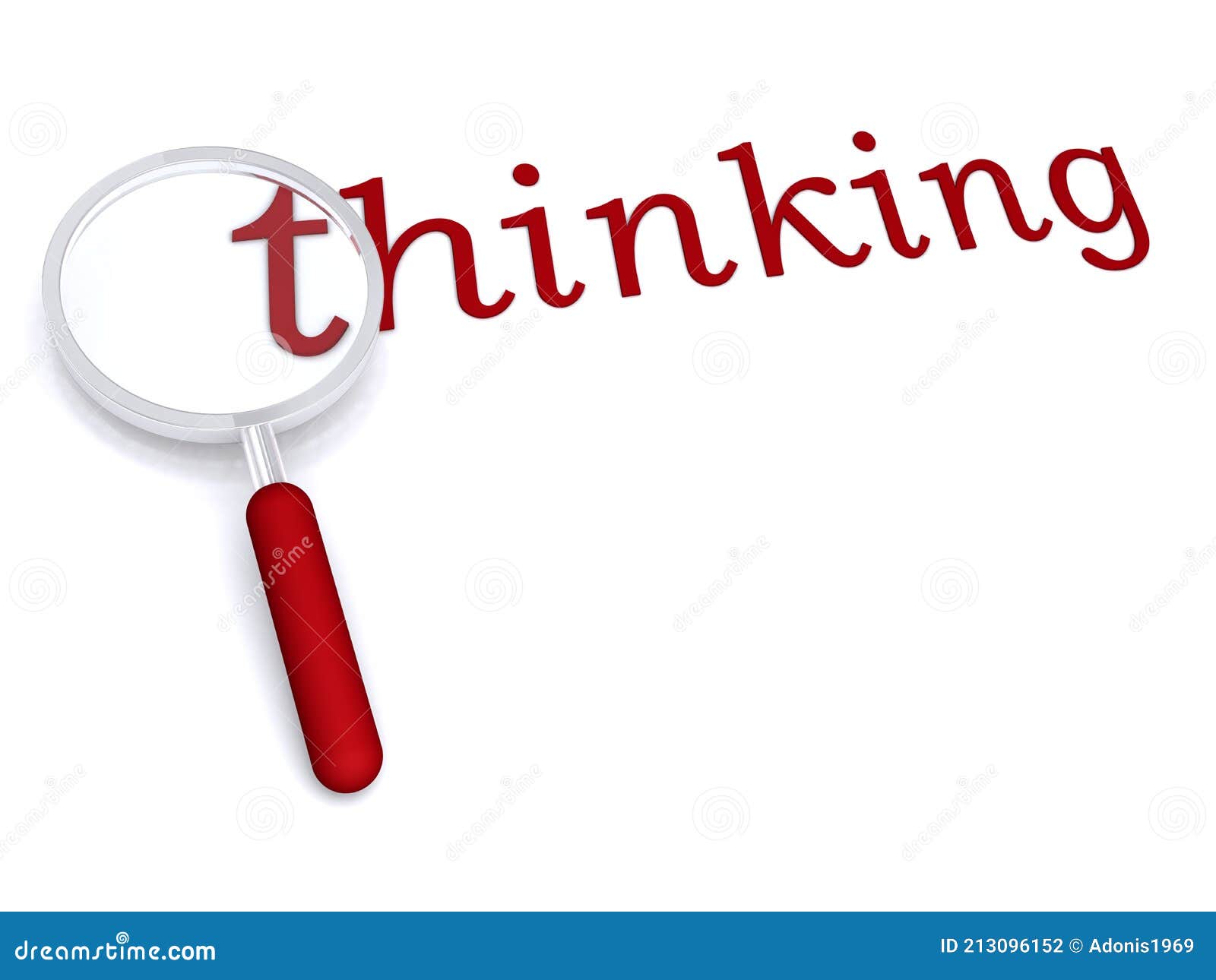 Thinking with Magnifying Glass Stock Illustration - Illustration of ...