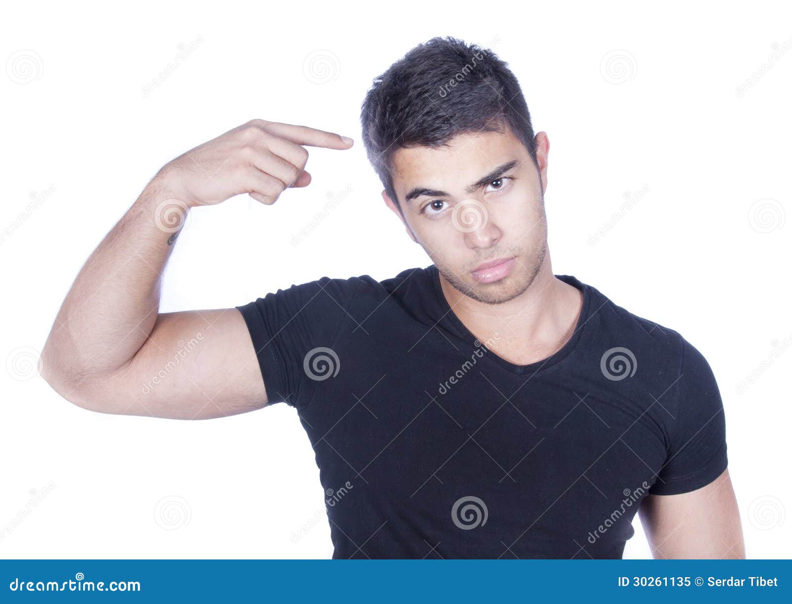 Thinking male stock image. Image of look, handsome, happy - 30261135