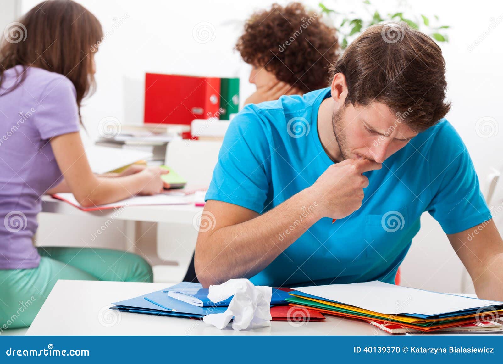 Thinking male student stock photo. Image of education - 40139370