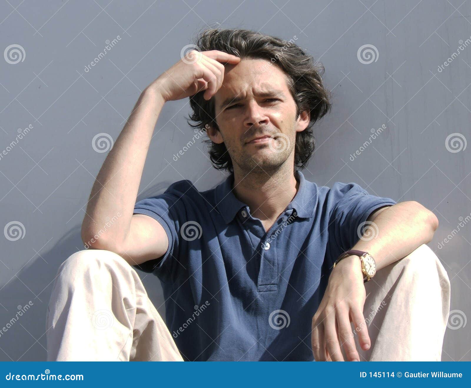 Thinking man stock photo. Image of belief, expression, calm - 145114