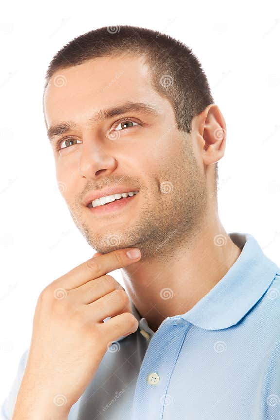 Thinking man stock image. Image of dream, caucasian, adult - 14904003
