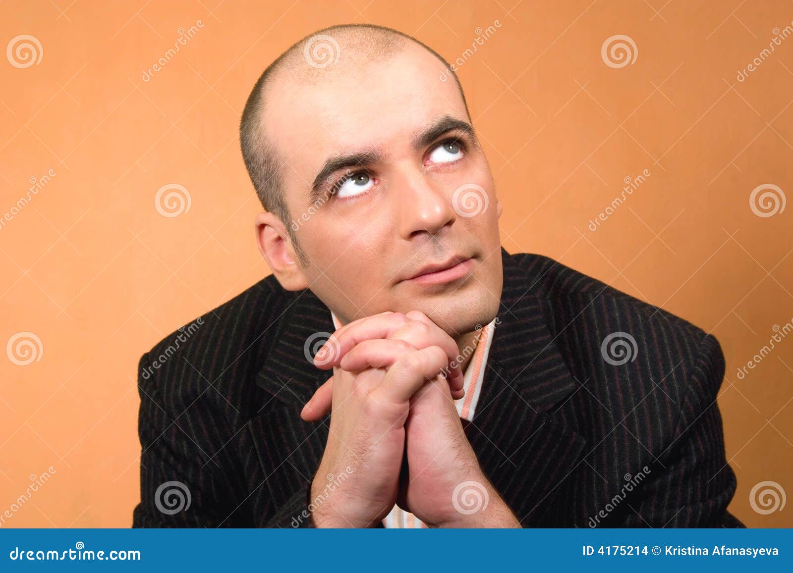 Thinking Man stock photo. Image of portrait, black, businessman - 4175214