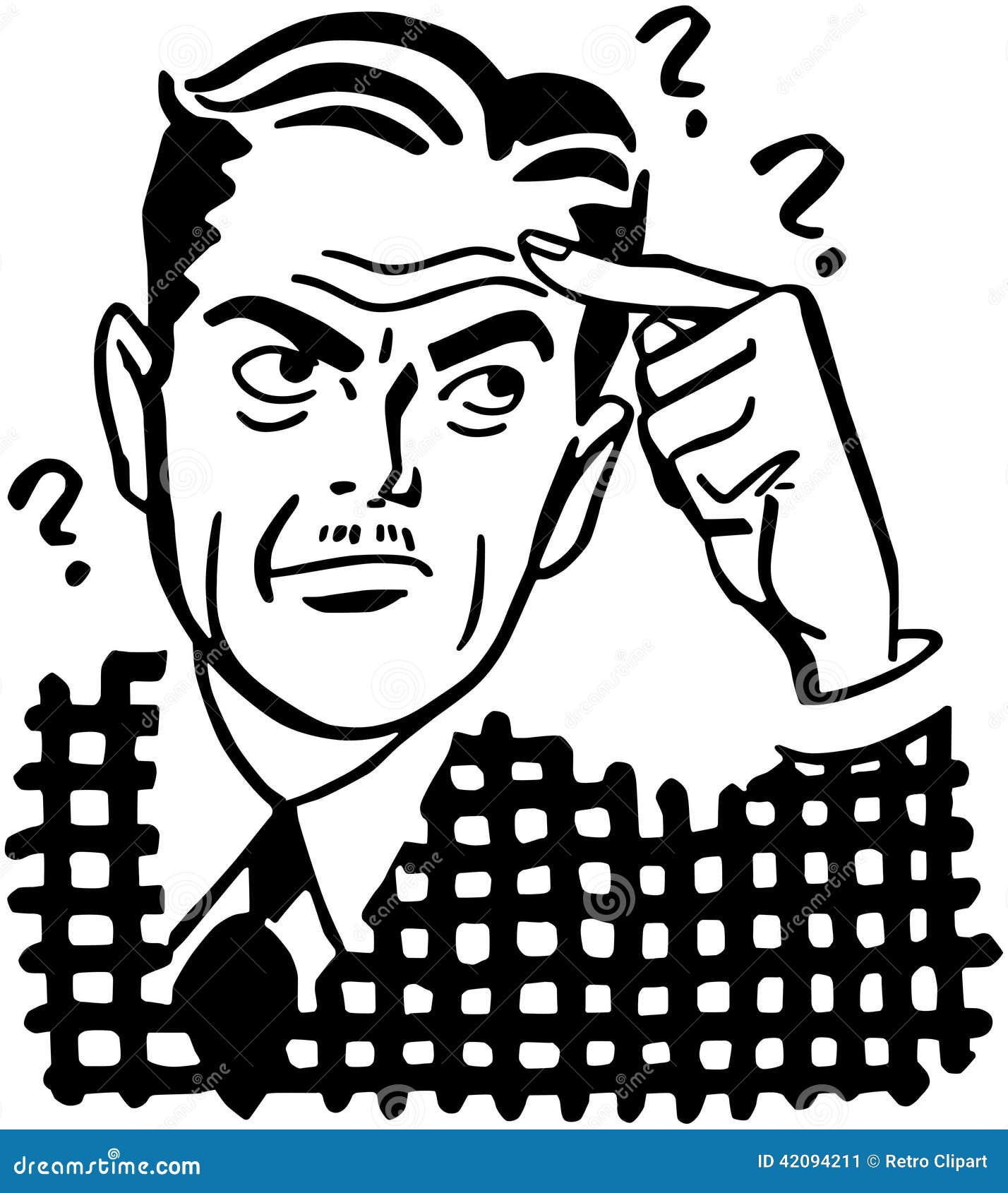 Thinking Man Cartoon Vector | CartoonDealer.com #42094211