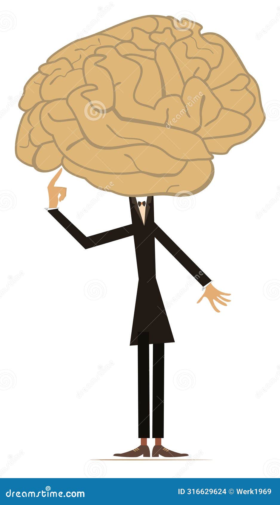 Wise Person Thinking, Vector Cartoon Stick Figure Illustration ...