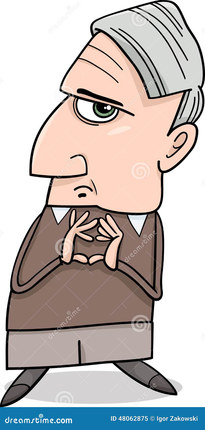 Thinking Man Cartoon Illustration Stock Vector - Illustration of wise ...