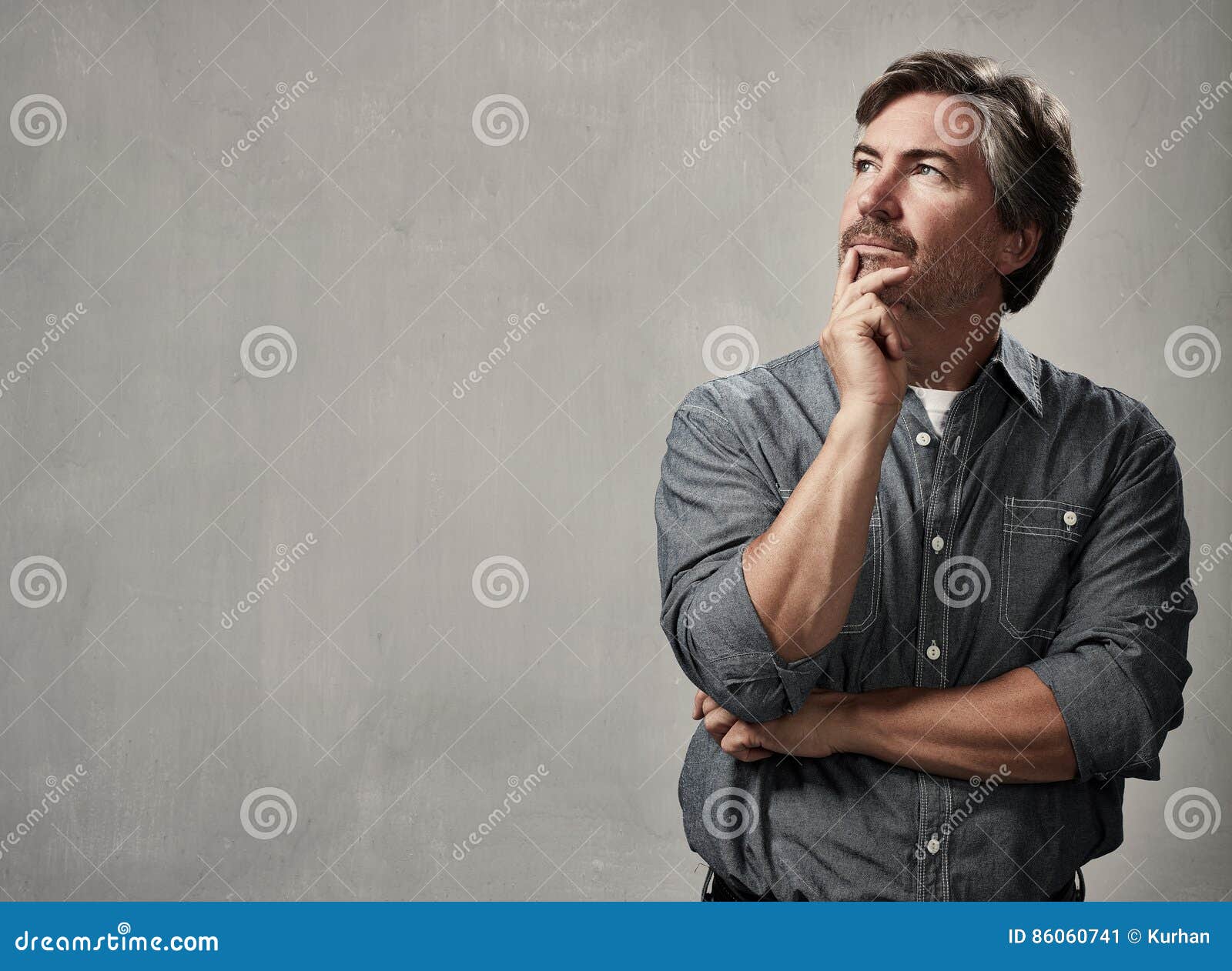 Thinking man stock image. Image of concept, look, emotions - 86060741