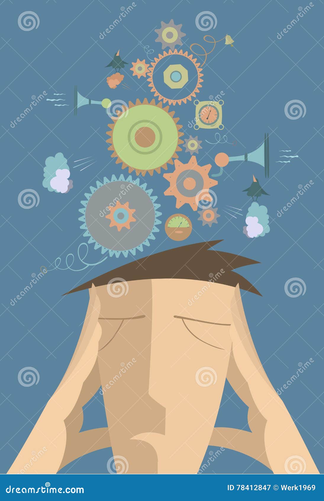 Thinking Man Concept Illustration Stock Vector - Illustration of ...