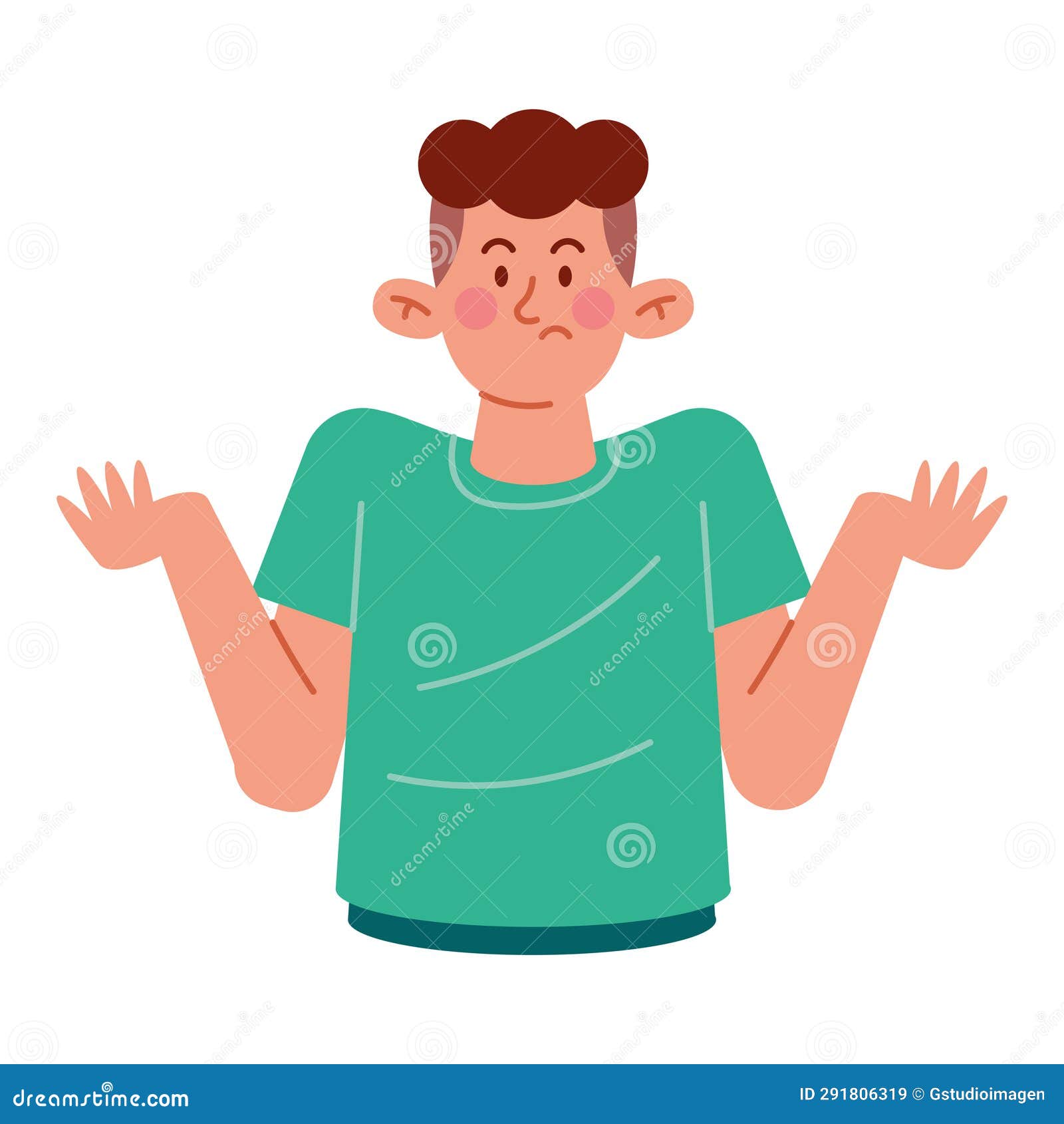 Thinking man with doubt stock illustration. Illustration of question ...