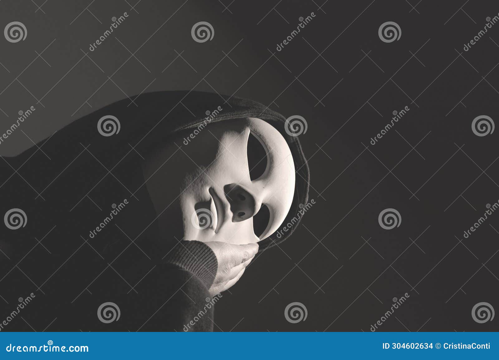 Thinking Man with Face Covered by a Mask, Abstract Concept Stock Photo ...