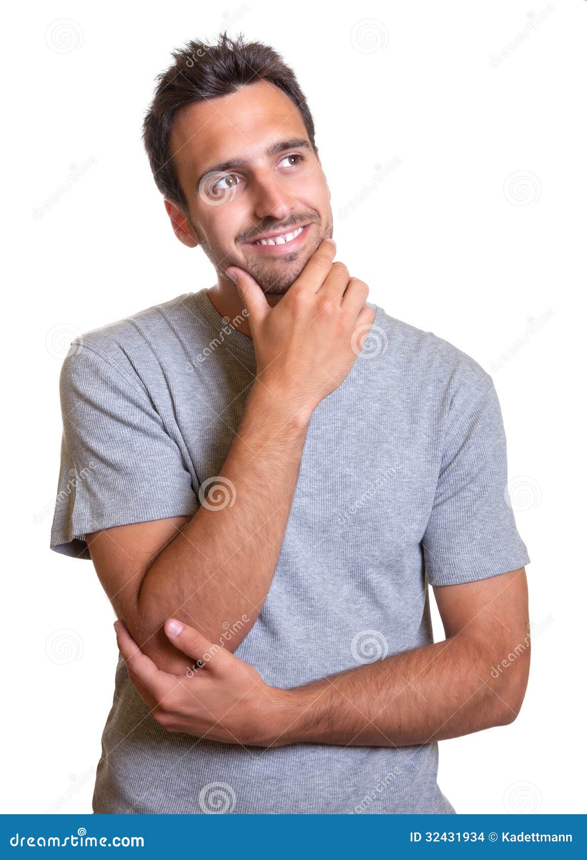 Thinking man is happy stock photo. Image of cool, dreaming - 32431934