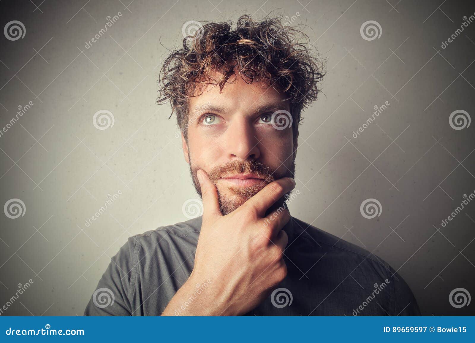 Thinking man stock image. Image of seriuos, hand, work - 89659597