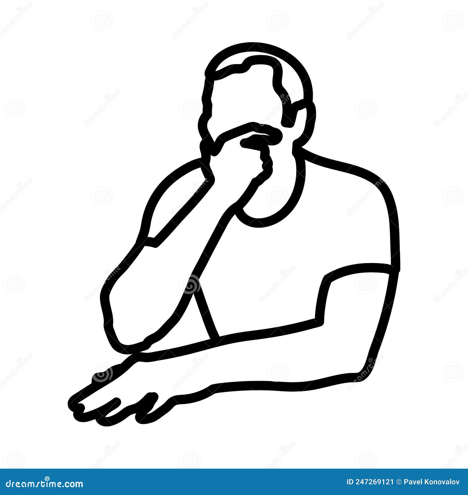 Thinking Man Icon stock vector. Illustration of idea - 247269121