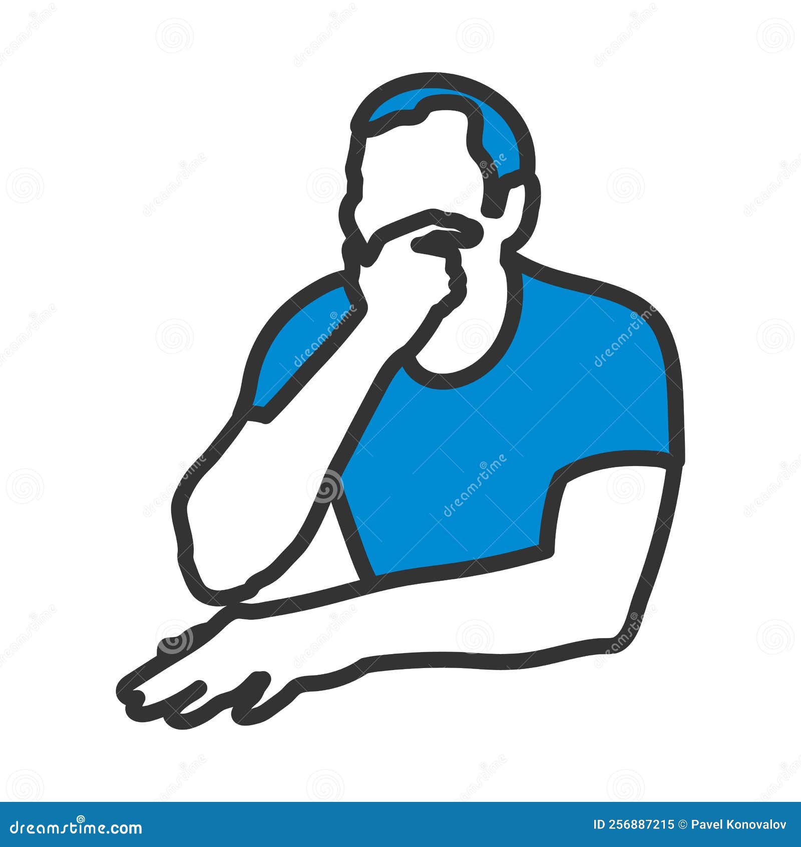 Thinking Man Icon stock vector. Illustration of cartoon - 256887215