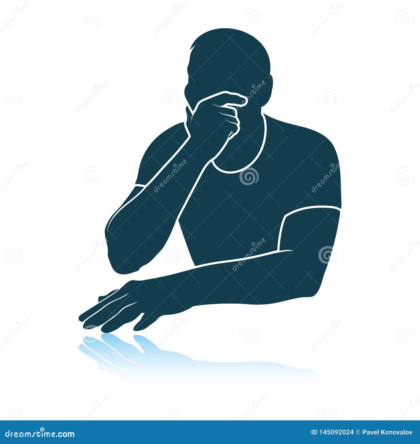 Thinking man icon stock vector. Illustration of casual - 145092024