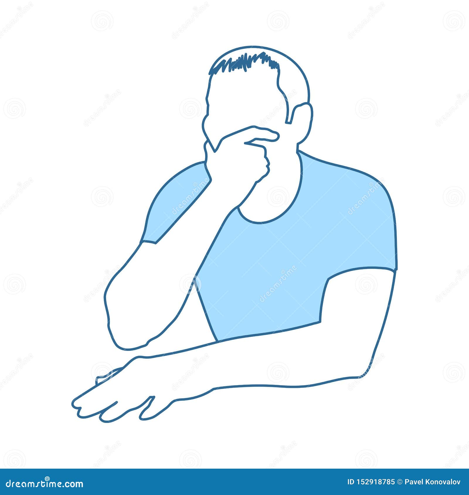 Thinking Man Icon stock vector. Illustration of closeup - 152918785