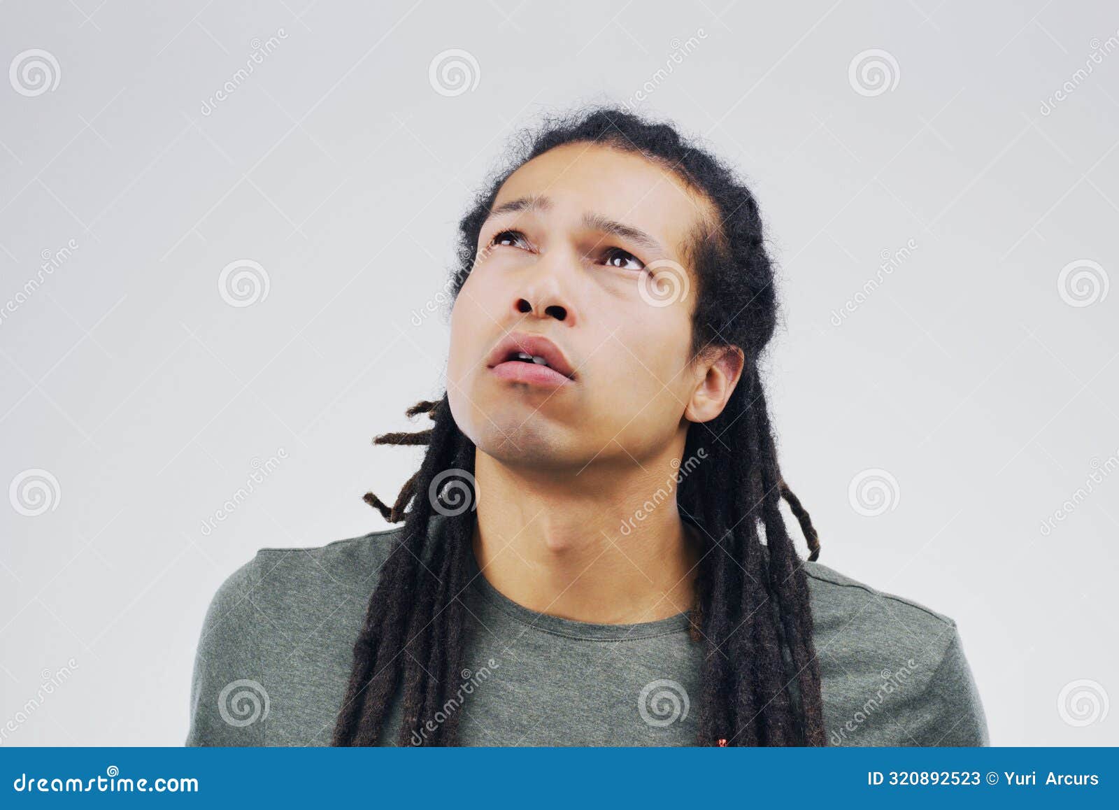 Thinking, Man and Ideas with Solution, Planning and Guy with Dreads on ...