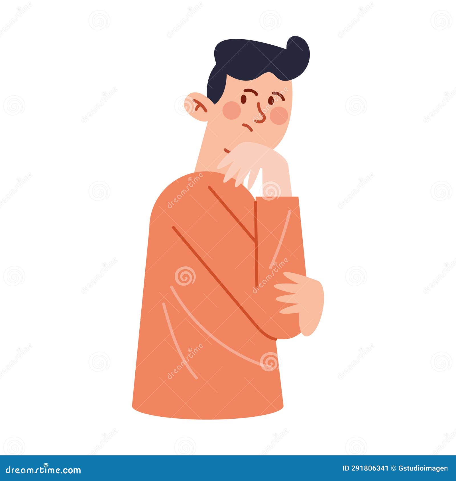 Thinking man illustration stock vector. Illustration of thought - 291806341