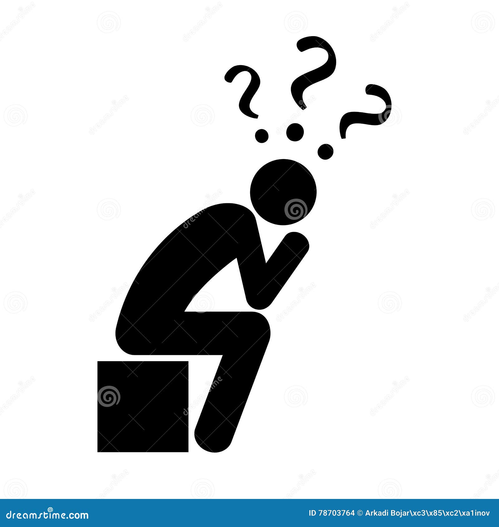 Thinking man stock vector. Illustration of problem, background - 78703764