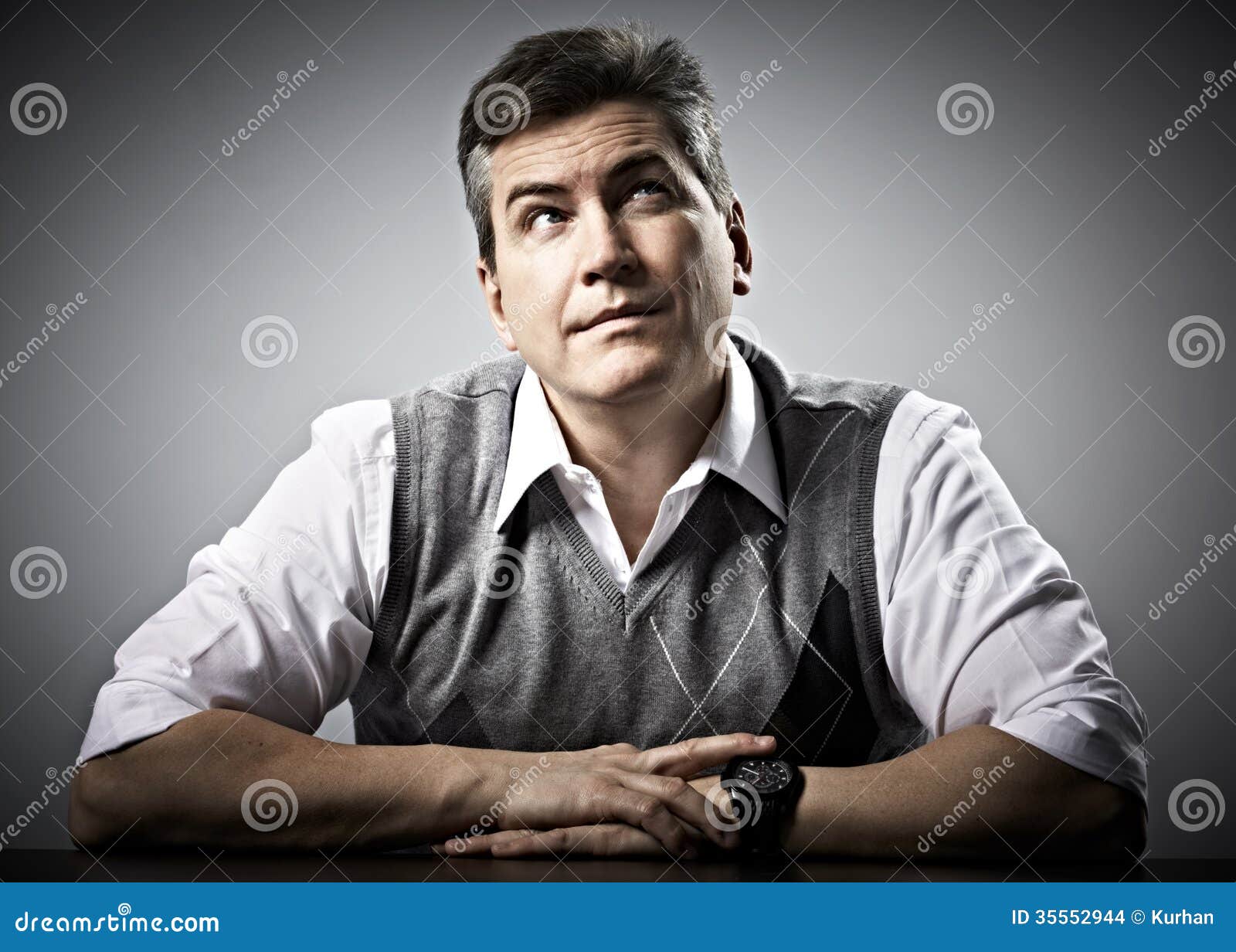 Thinking man. stock photo. Image of solution, look, brain - 35552944