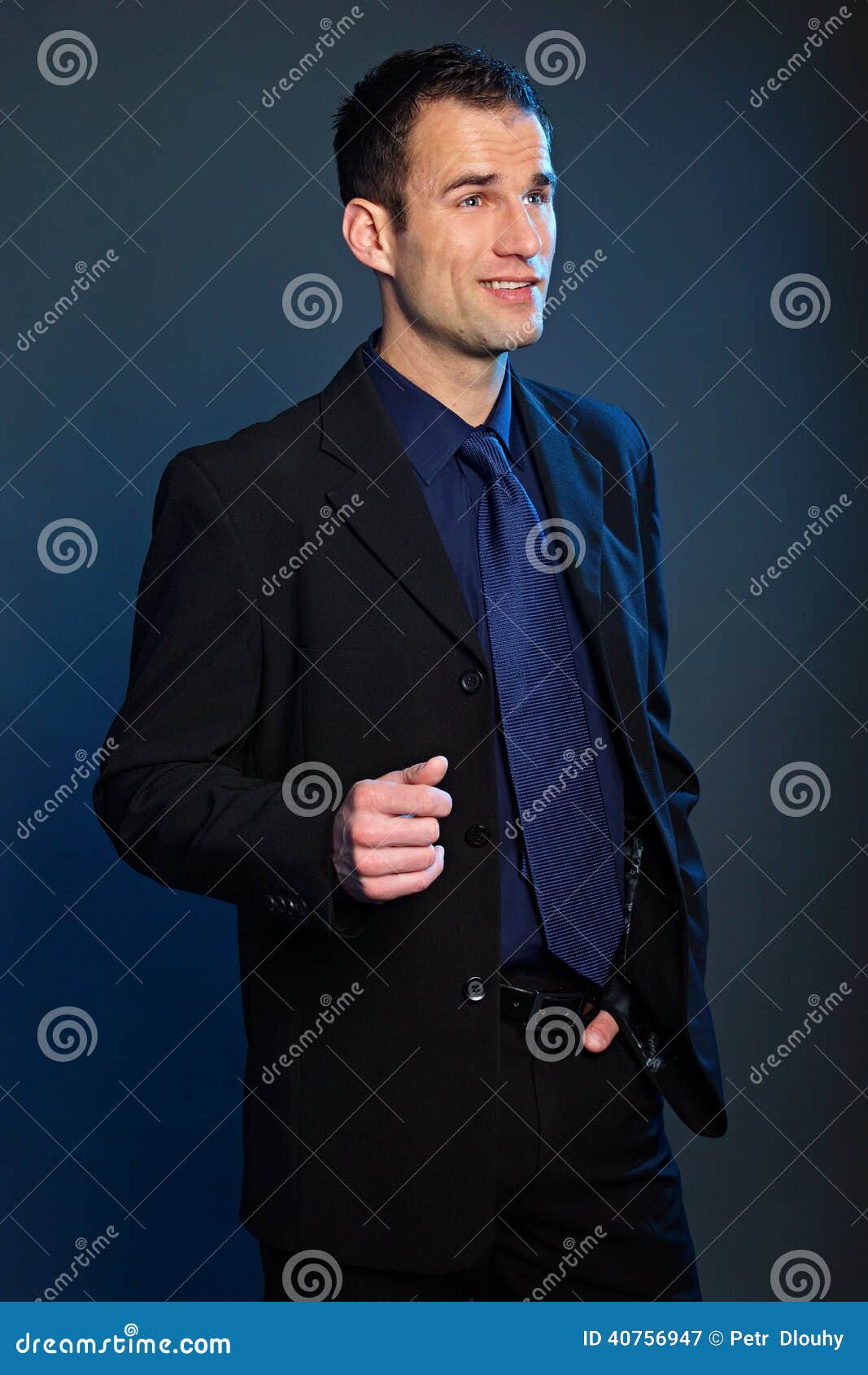Thinking man stock image. Image of smiling, male, look - 40756947