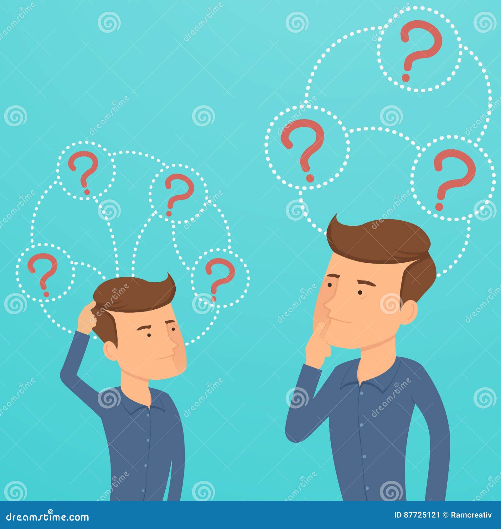 Thinking Man with a Question Mark. Business Thinking Stock Vector ...