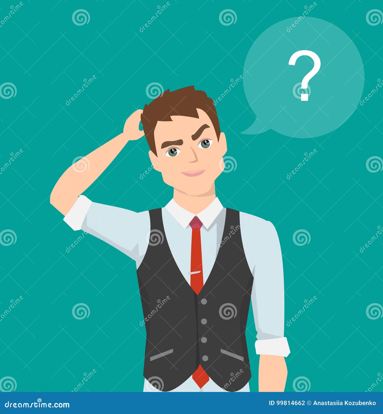 Thinking Man with Question Mark. Cartoon Vector Illustration Stock ... Thinking Man with Question Mark. Cartoon Vector Illustration Stock ...