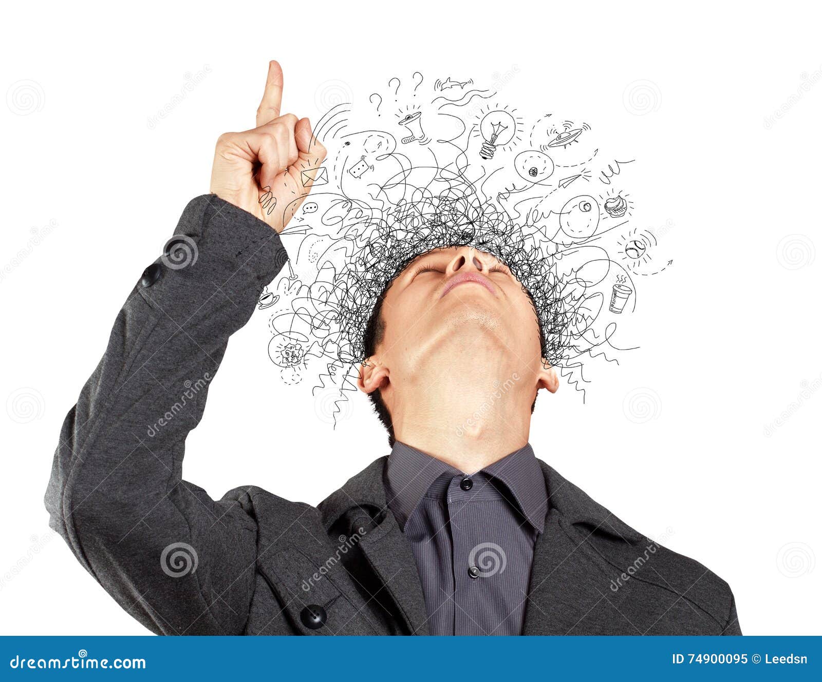 Thinking Man stock image. Image of businessman, bulb - 74900095