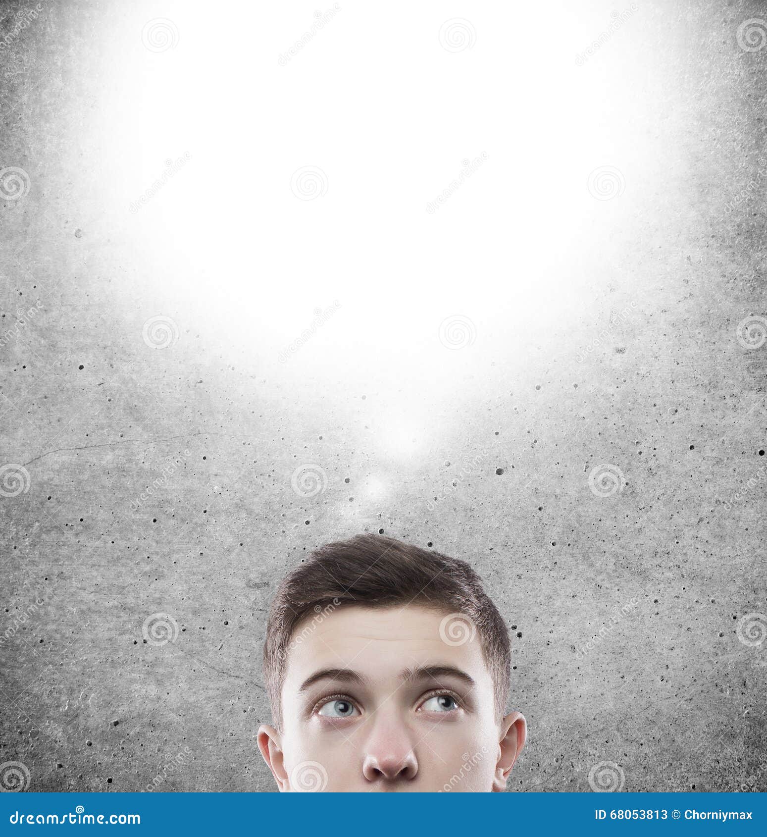 Thinking man with space stock image. Image of looking - 68053813