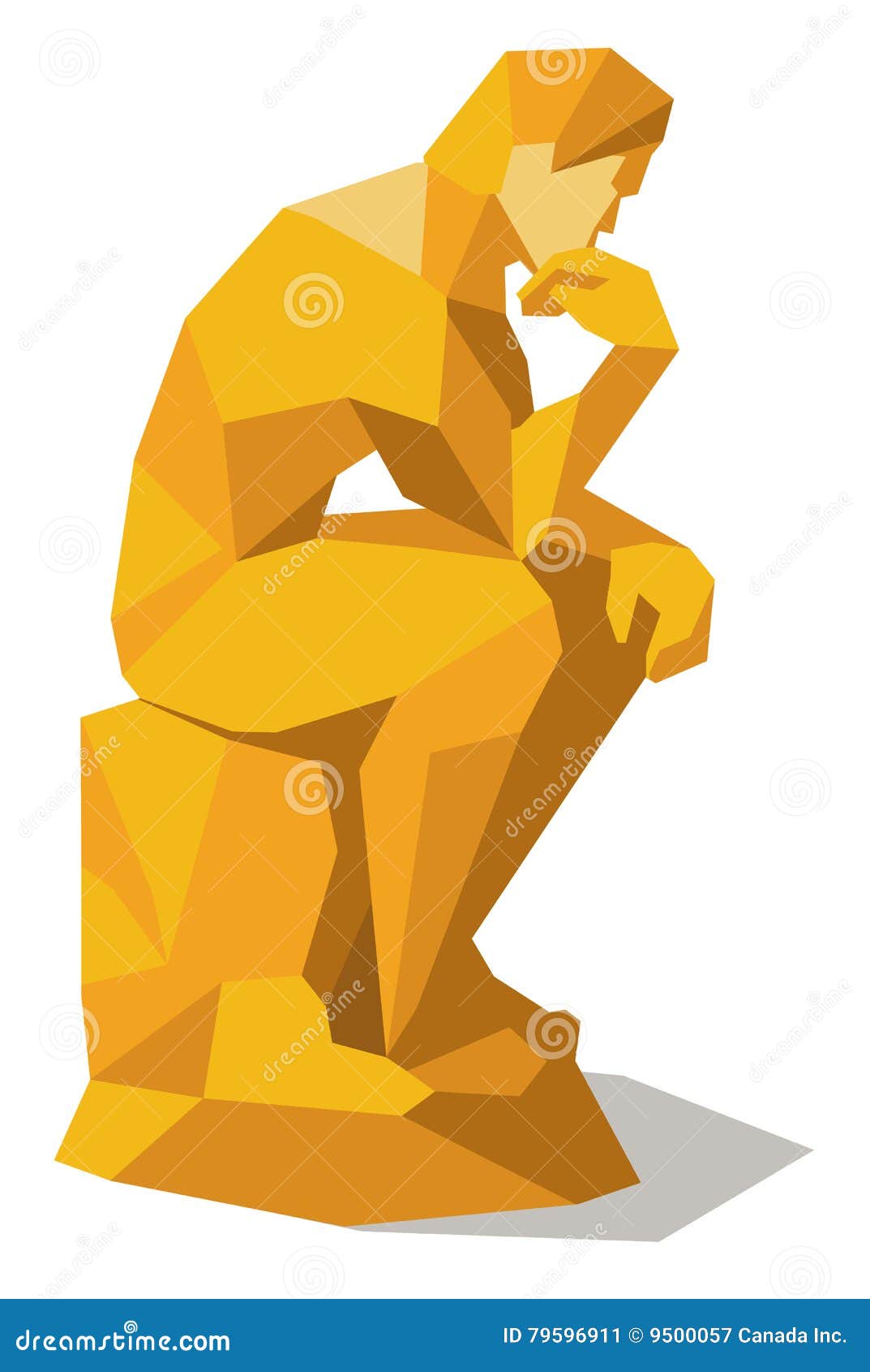 Thinking man squared stock vector. Illustration of thinking - 79596911