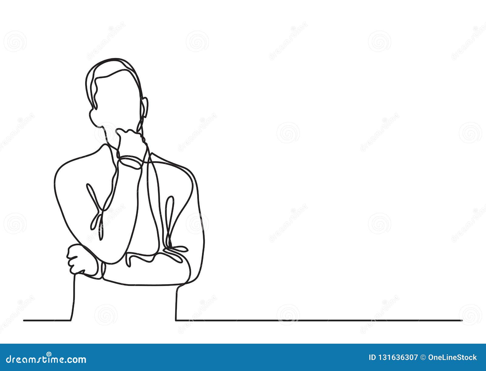 Thinking Man - Continuous Line Drawing Stock Vector - Illustration of ... Thinking Man - Continuous Line Drawing Stock Vector - Illustration of ...