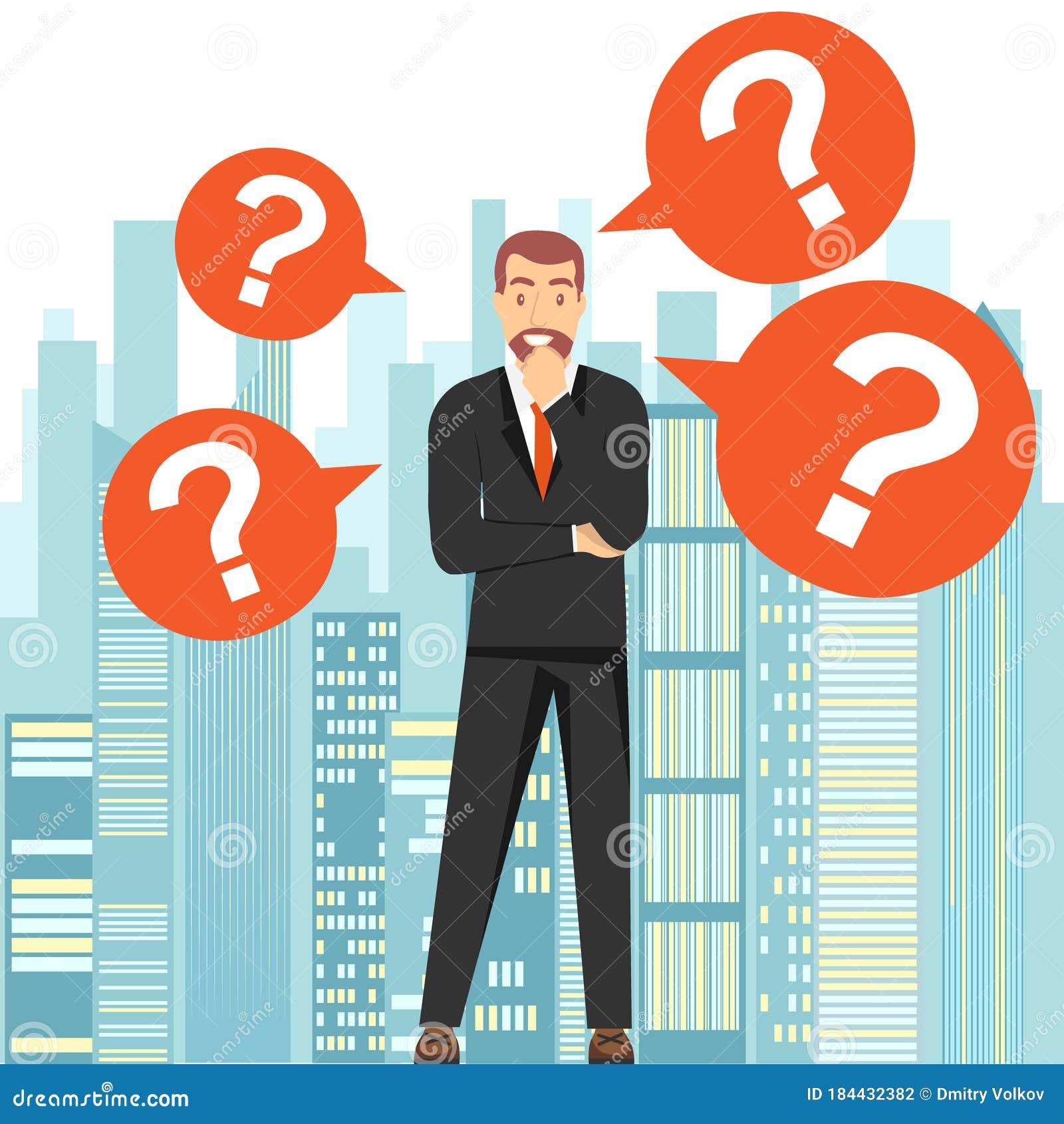 Thinking Man. a Man Stands and Thinks about a Solution To the Problem ...