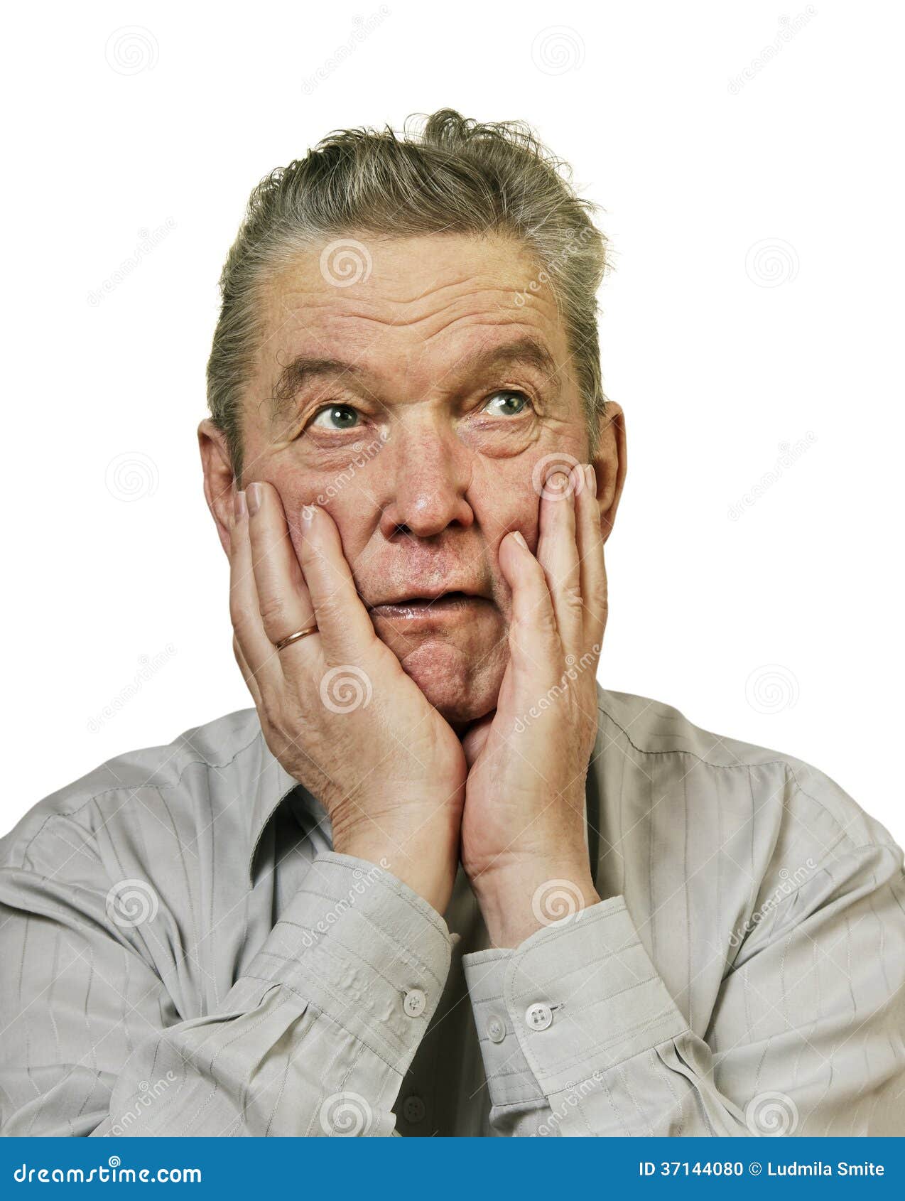 Thinking man. stock photo. Image of portrait, gray, person - 37144080