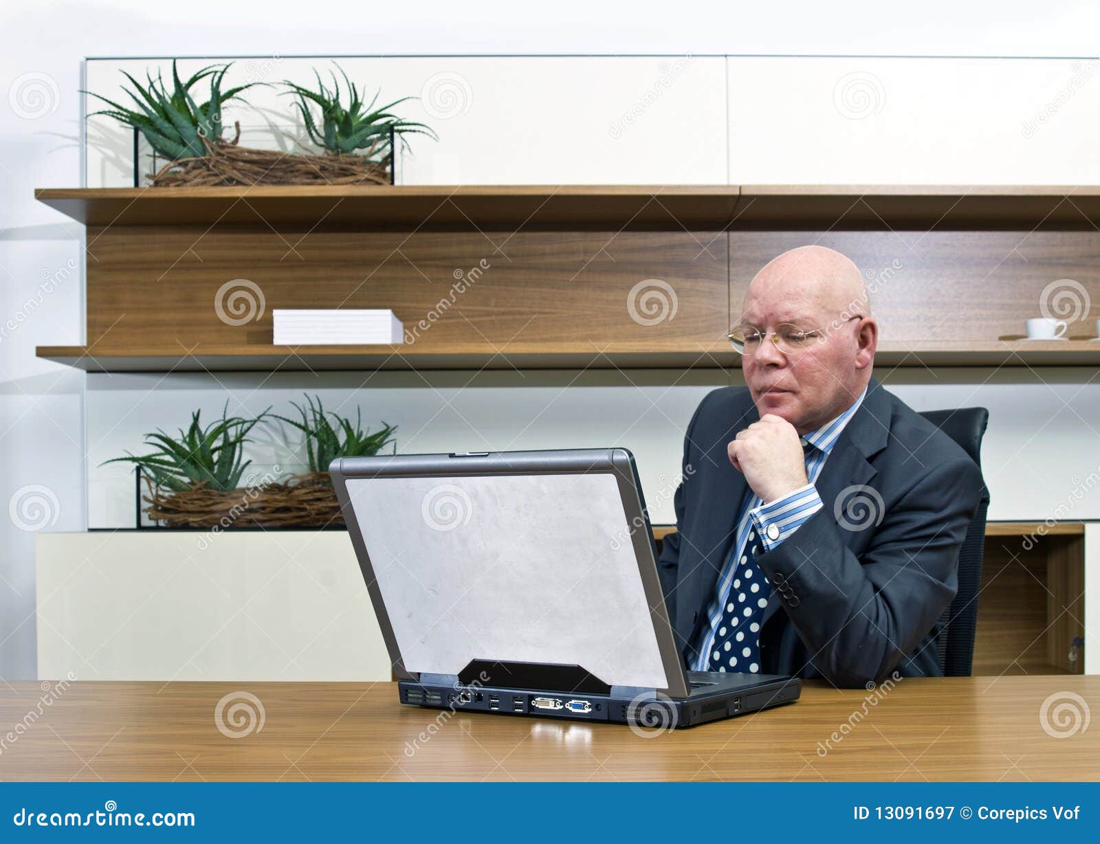 Thinking manager stock image. Image of stylish, laptop - 13091697