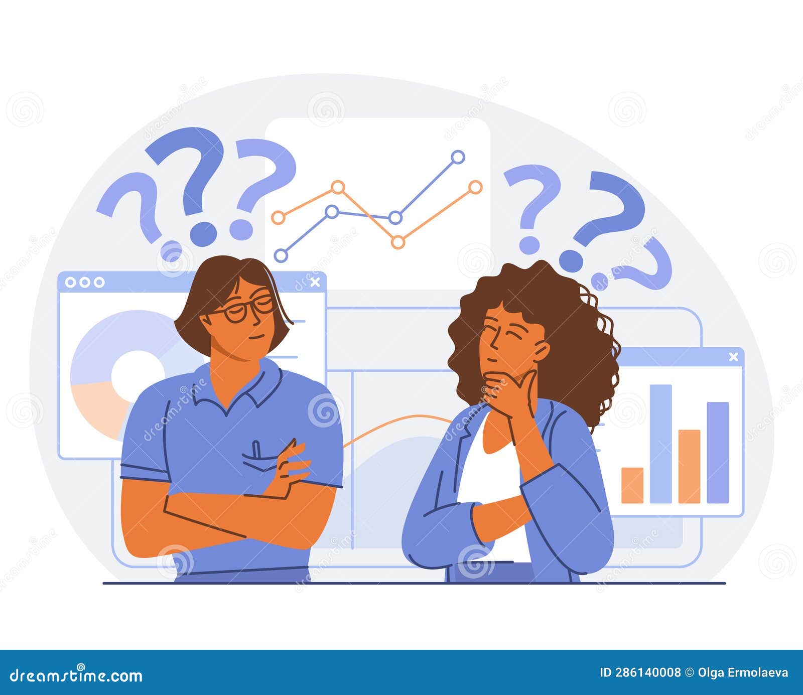 Thinking Managers. Solving a Problem. Stock Illustration - Illustration ...