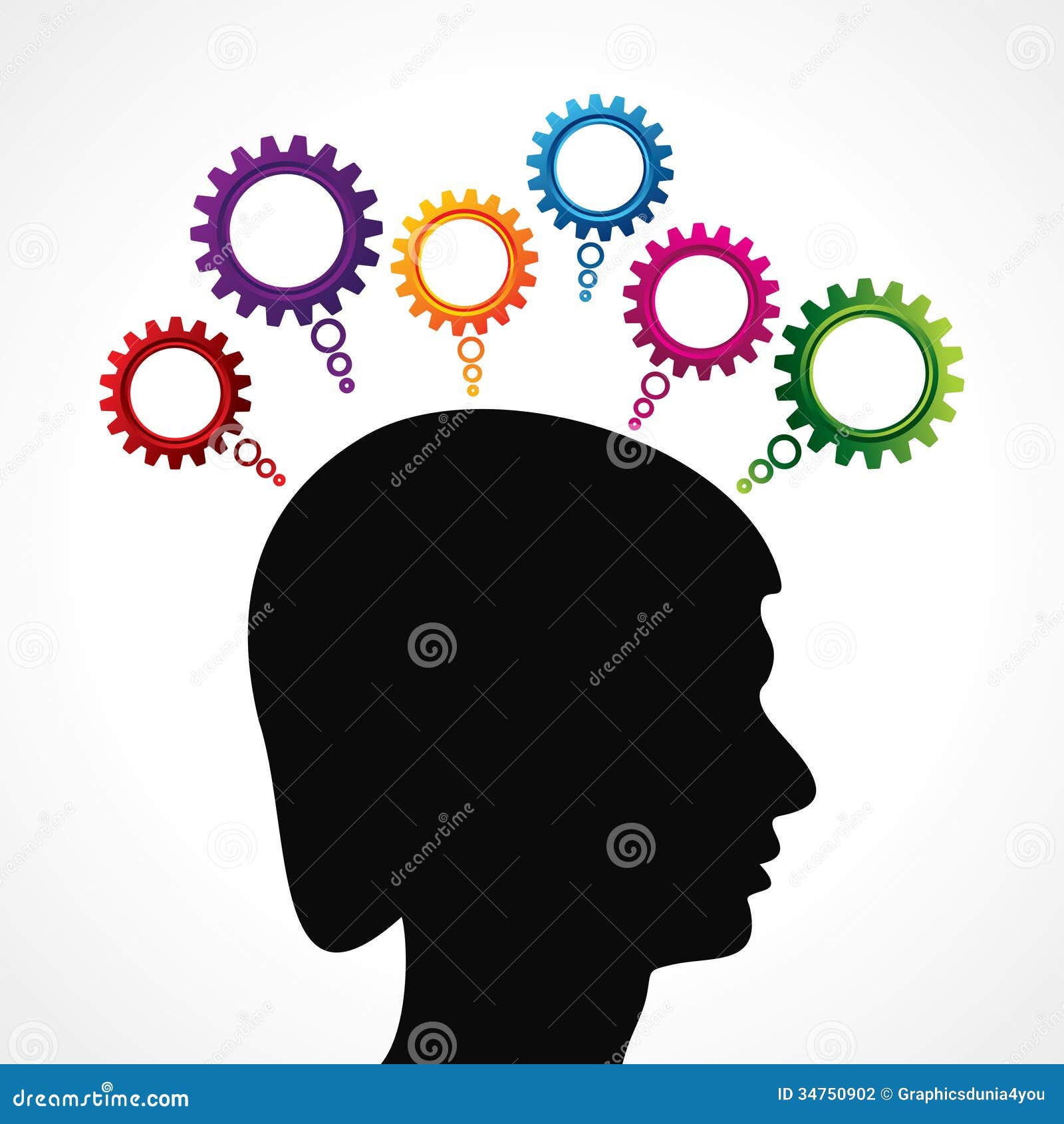 Thinking of Mechanics Concept with Cog Wheel Stock Vector ...