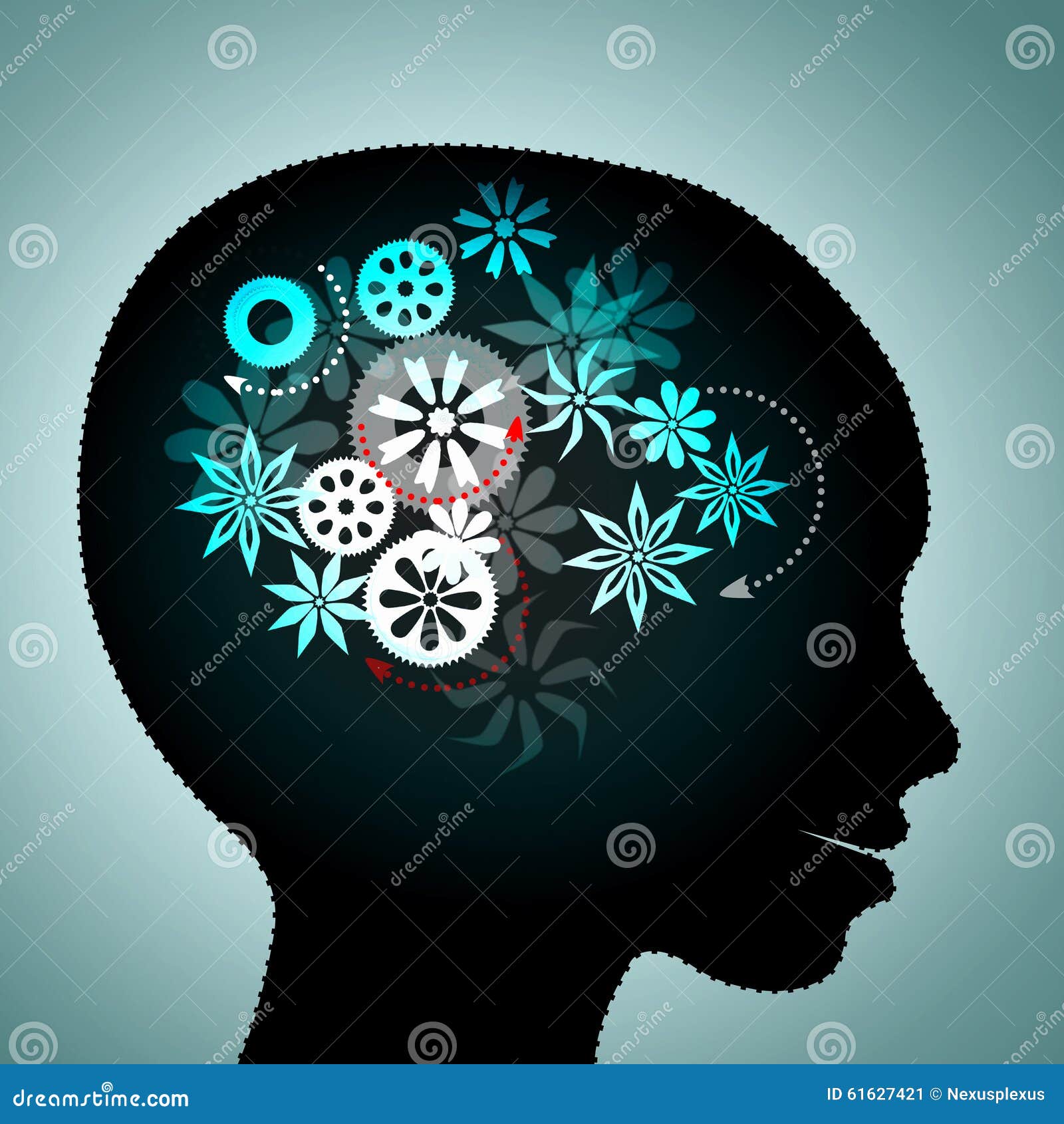 Thinking Mechanisms. Concept Image Stock Illustration - Illustration of ...