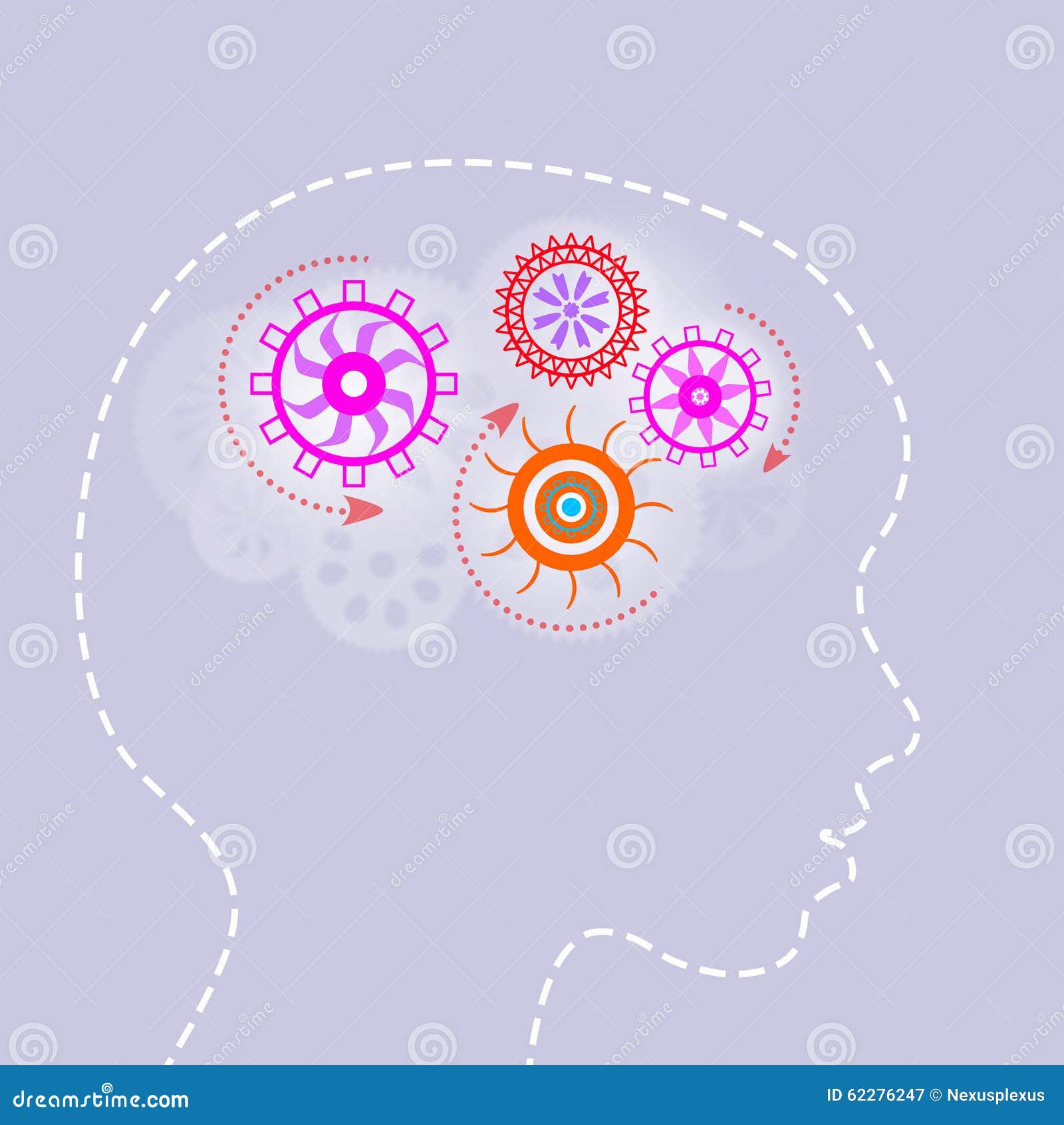 Thinking Mechanisms. Concept Image Stock Illustration - Illustration of ...
