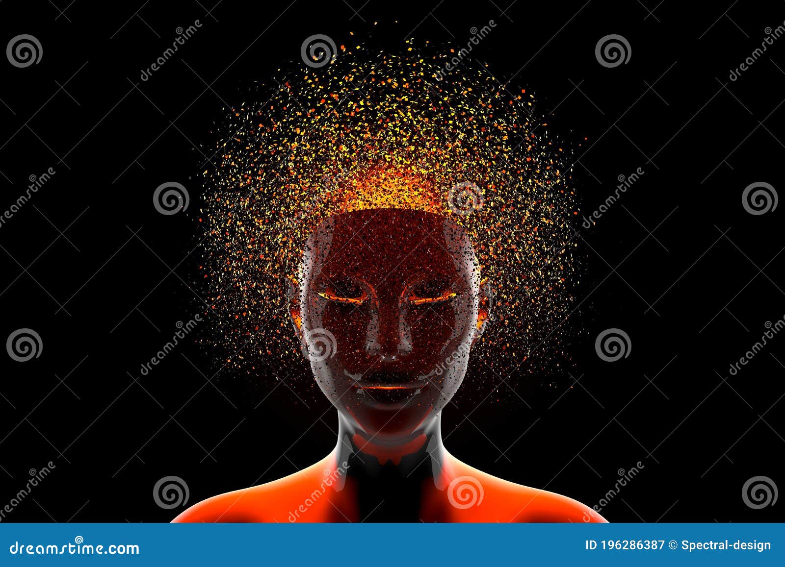 The thinking mind stock illustration. Illustration of biology - 196286387