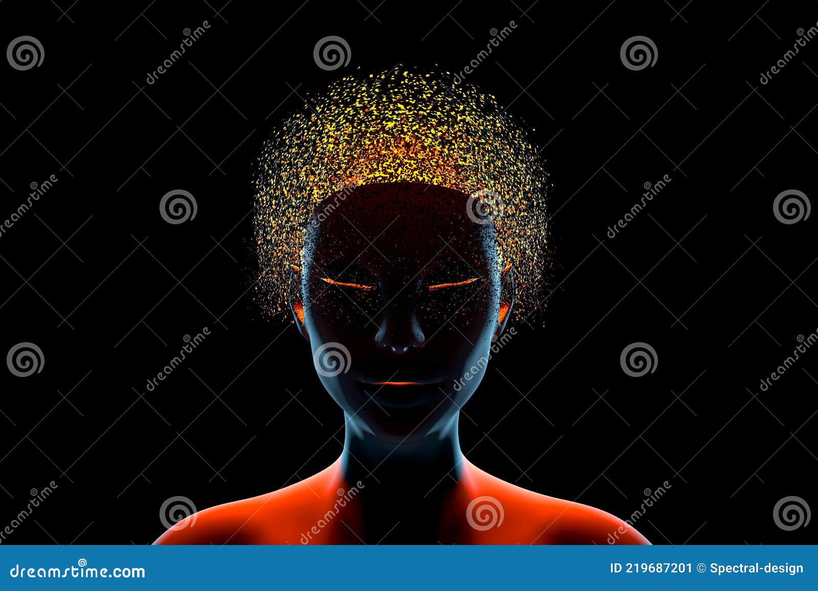 The Thinking Mind 3d Illustration Stock Illustration - Illustration of ...