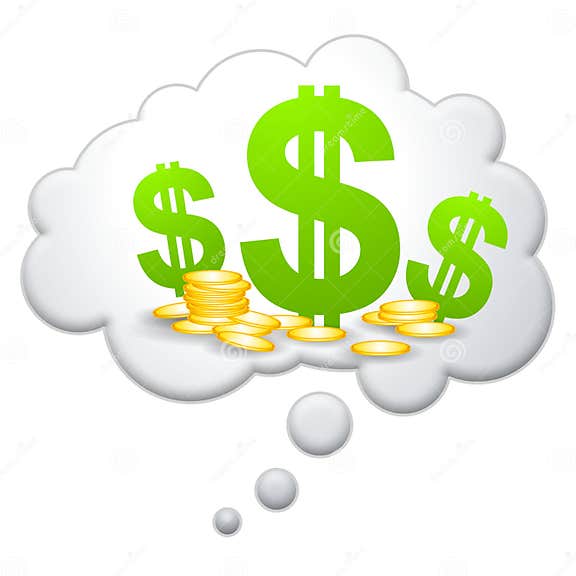 Thinking about Money stock illustration. Illustration of wealth - 5535281