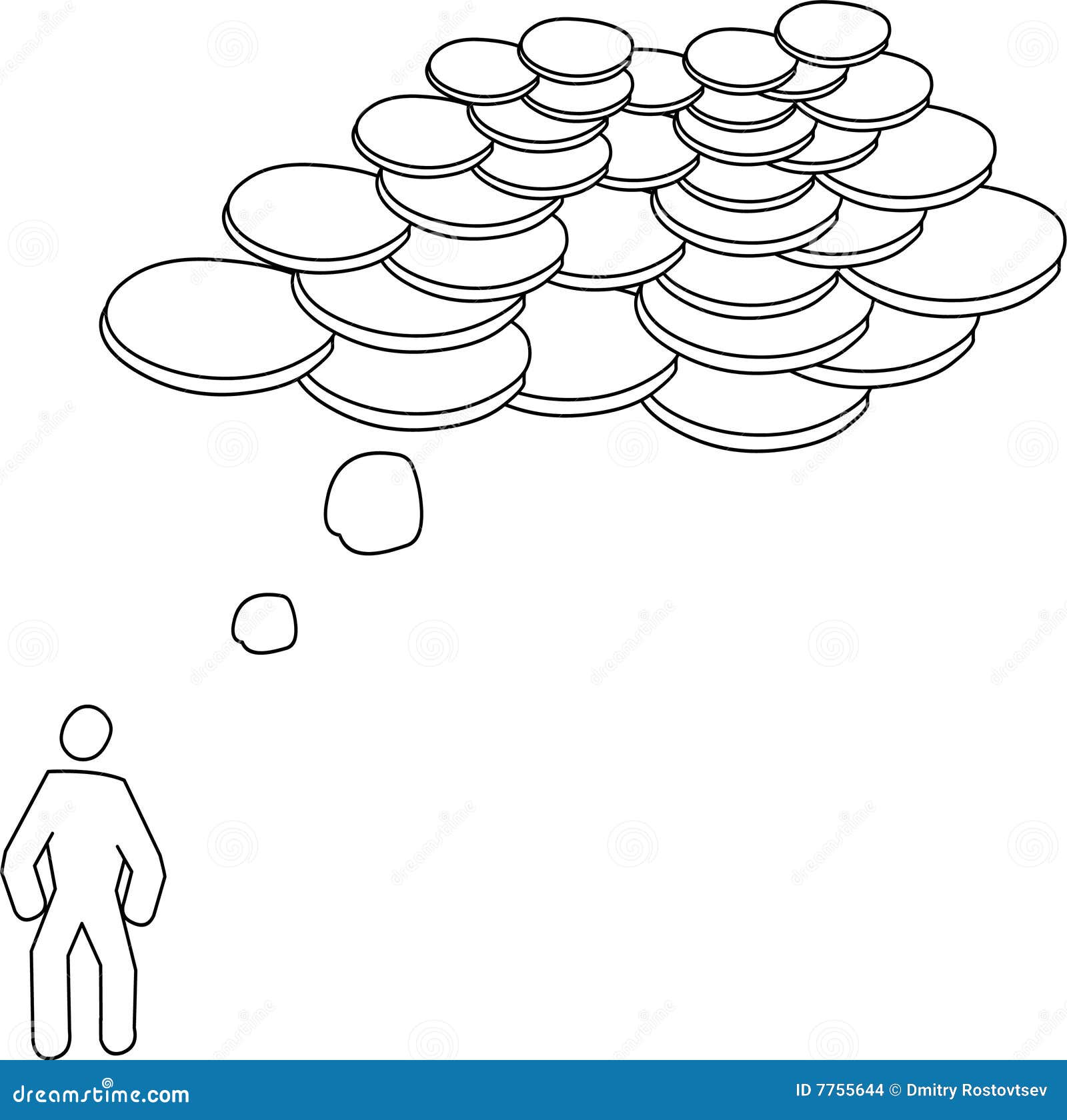 Thinking money stock vector. Illustration of cloud, background - 7755644