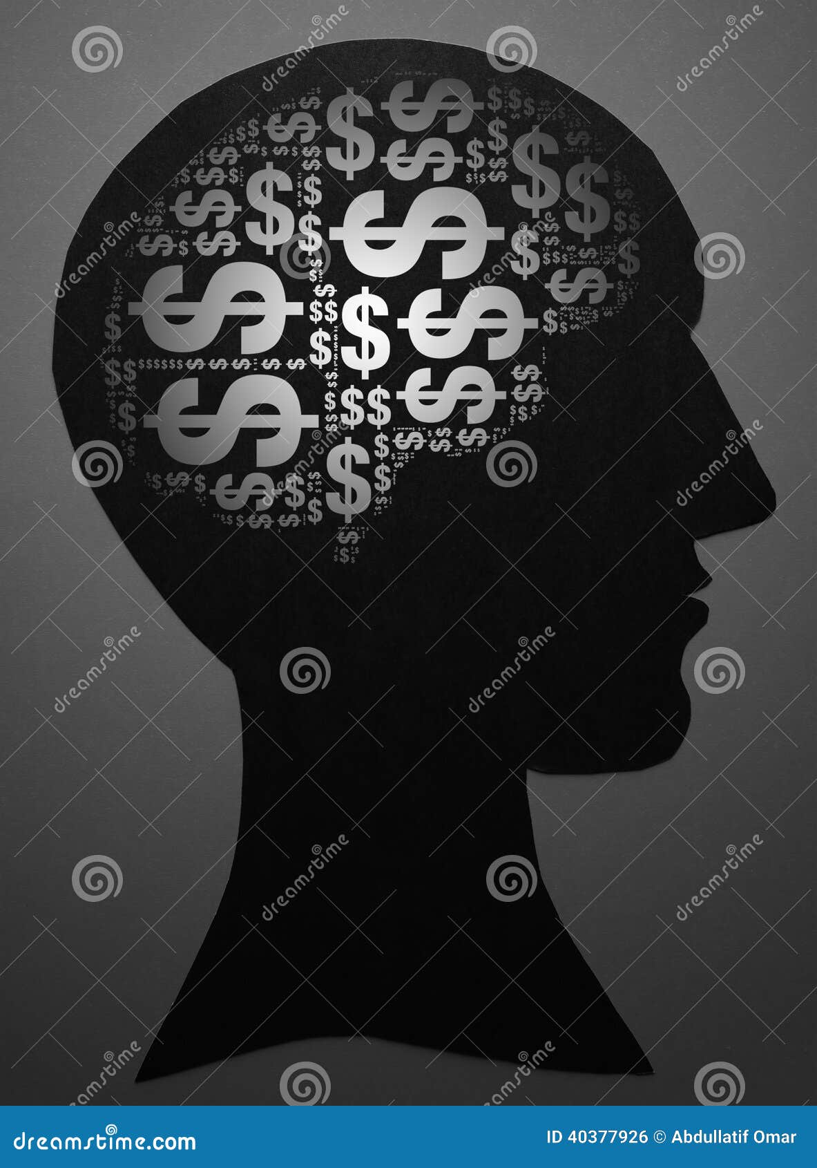 Thinking Money Dollar Symbol Arrangement Concept Stock Illustration ...