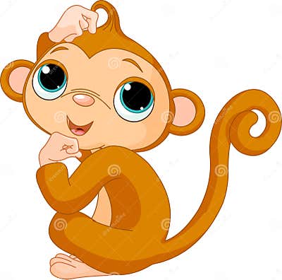 Thinking monkey stock vector. Illustration of isolated - 15932108